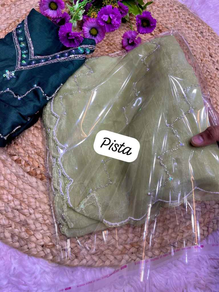 SOFT CRUNCHY BEETS WORK BUTTA AND MOTI CUTWORK BORDER SAREE WHOLESALE ...