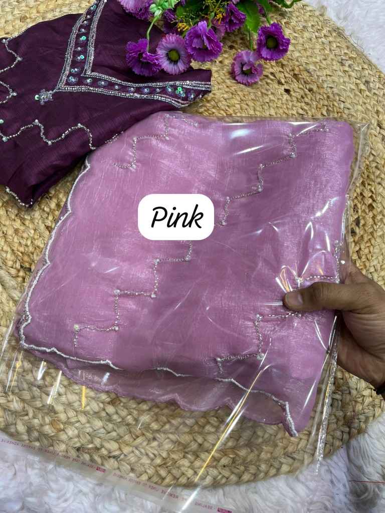 SOFT CRUNCHY BEETS WORK BUTTA AND MOTI CUTWORK BORDER SAREE WHOLESALE ...