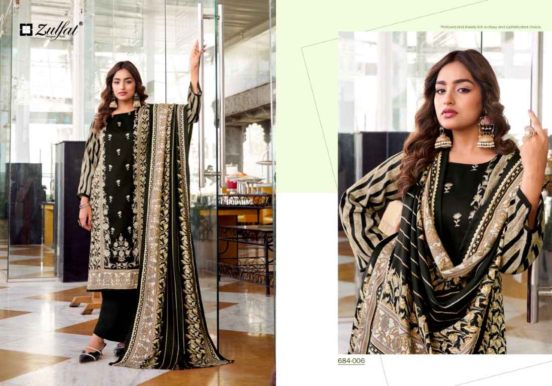 ZULFAT HUMAIRA WOOLLEN PASHMINA HEAVY EMBROIDERED DRESS MATERIAL ...