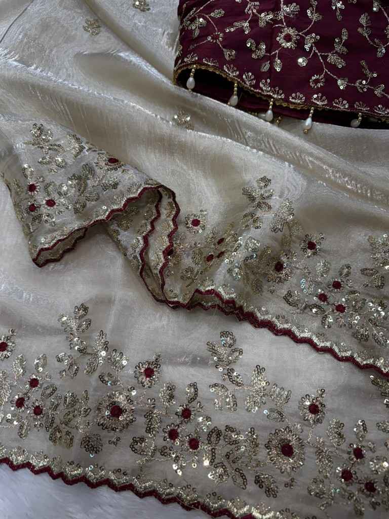 JIMMY CHU SEQUENCE EMBROIDERY WORK SAREE WHOLESALE PRICE AT SHIVKRUPA ...